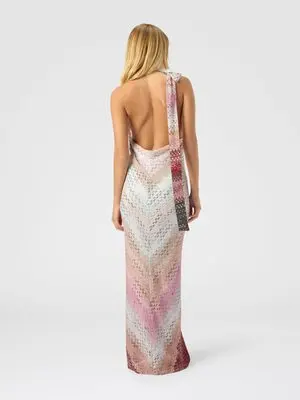Missoni Neck Dress With Staggered Zigzag Pattern