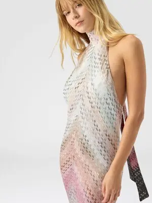 Missoni Neck Dress With Staggered Zigzag Pattern