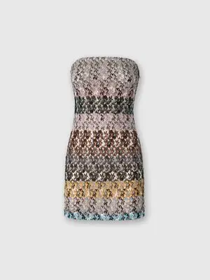 Missoni Mini Dress In Striped Embroidered Lace - Multicoloured