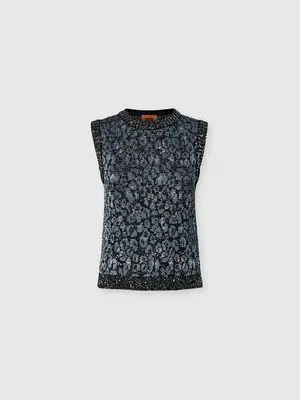 Missoni Jacquard Knit Crewneck Top - Blue