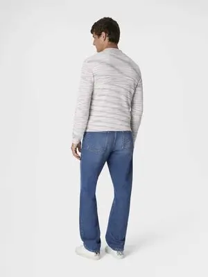 Missoni Ribbed Cotton Cardigan With Mock Neck And Flamed Texture