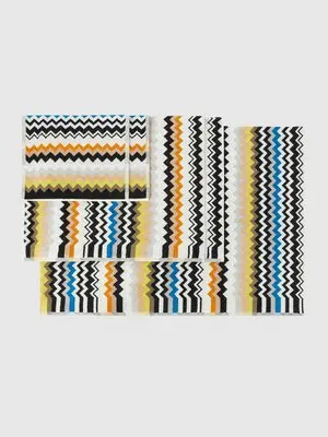 Missoni Five-piece Bath Bath Set In Cotton Terry - Black Multicoloured
