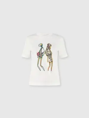 Missoni Cotton Jersey Crewneck T-shirt With Graphic Print - White