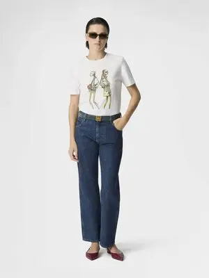 Missoni Cotton Jersey Crewneck T-shirt With Graphic Print - White