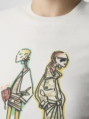 Missoni Cotton Jersey Crewneck T-shirt With Graphic Print - White