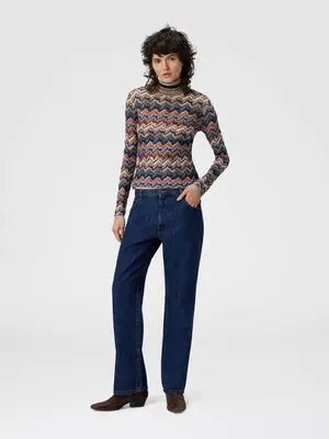Missoni Neck Sweater In Embroidered Lace