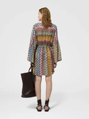Missoni Up In Lamé Viscose With Macro Zigzag Pattern