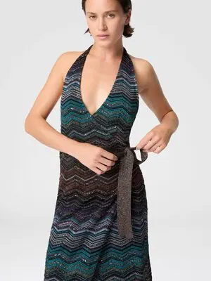 Missoni Longuette Dress With Halter Neck And Belt