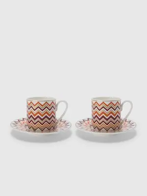 Missoni Iconic Set Of 2 Coffee Cups & Saucers - Multicoloured