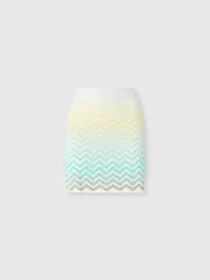 Missoni Chevron Dégradé Cotton And Viscose Mini Skirt - Multicoloured