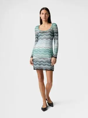 Missoni Mini Dress In Viscose Chevron Lamé With Sequins