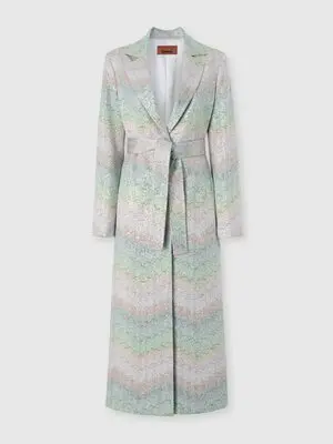 Missoni Duster Coat With Belt And Sequin Applications - Multicoloured