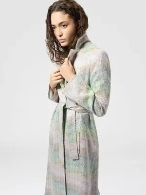 Missoni Duster Coat With Belt And Sequin Applications