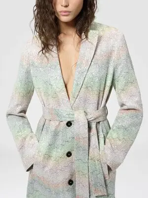 Missoni Duster Coat With Belt And Sequin Applications