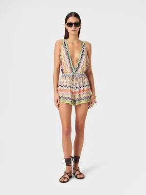 Missoni Short Jumpsuit In Viscose With Greek Motif - Multicoloured