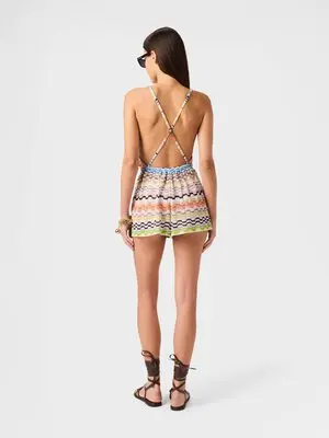 Missoni Short Jumpsuit In Viscose With Greek Motif - Multicoloured