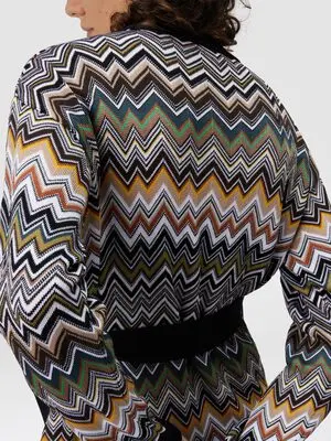 Missoni Relaxed Fit Cardigan With Belt And Chevron Pattern