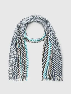 Missoni Cotton Zigzag Scarf With Fringed Edge - Multicoloured