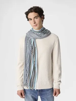 Missoni Cotton Zigzag Scarf With Fringed Edge