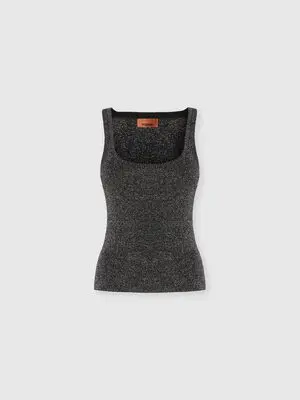 Missoni Tank Top In Viscose And Lamé Blend - Silver
