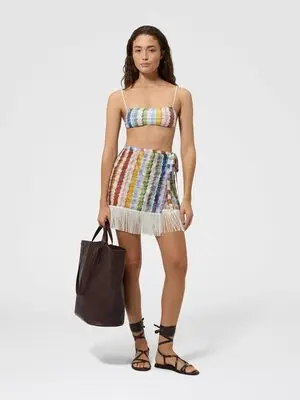 Missoni Wrap Mini Skirt With Fringes