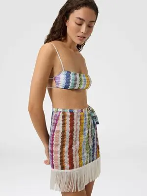 Missoni Wrap Mini Skirt With Fringes