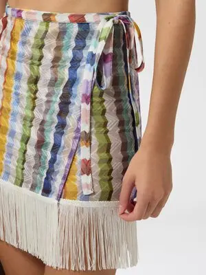 Missoni Wrap Mini Skirt With Fringes