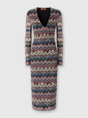 Missoni Midi Dress With Embroidered Lace - Multicoloured