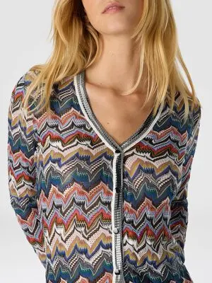 Missoni Neck Cardigan In Embroidered Lace