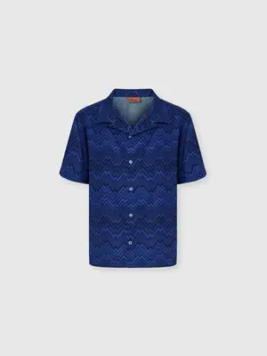 Missoni Tone Irregular Zig Zag Print - Blue