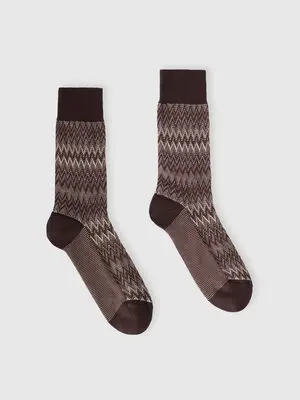 Missoni Zigzag Pattern Cotton Blend Socks - Multicoloured