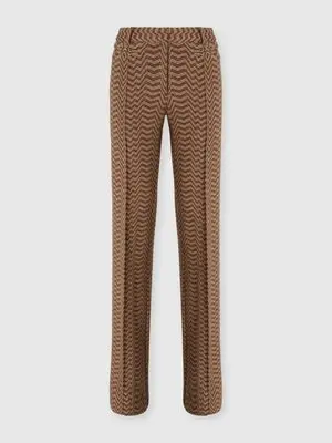 Missoni S Tailored Trousers With Chevron Pattern - Beige