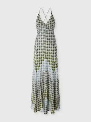 Missoni Long Viscose Lamé Dress With Crossed Straps - Multicoloured