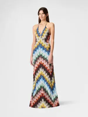 Missoni Lamé Viscose Lace Motif Maxi Dress