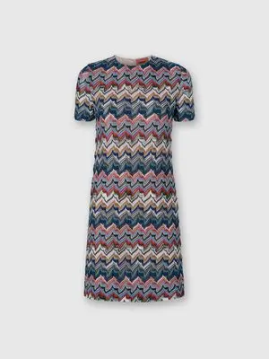 Missoni Short Dress With Half Sleeves In Embroidered Lace - Multicoloured