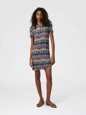 Missoni Short Dress With Half Sleeves In Embroidered Lace