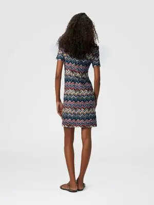 Missoni Short Dress With Half Sleeves In Embroidered Lace