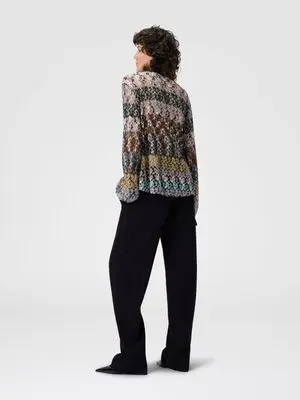 Missoni Crew Neck Blouse In Embroidered Lace