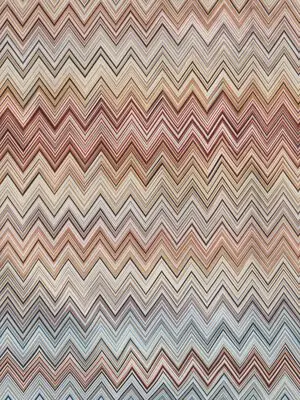 Missoni Pair Of John Envelope Pillowcases In 100% Cotton With Zig Zag Pattern - Black Multicoloured