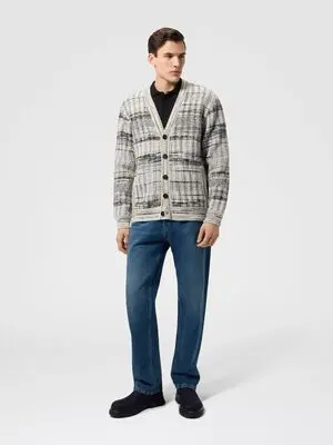 Missoni Wool-blend Check Cardigan - White