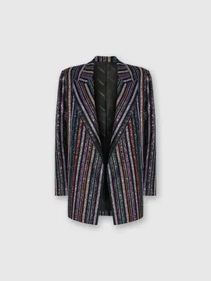 Missoni Breasted Blazer With Herringbone Stripe Knit - Multicoloured