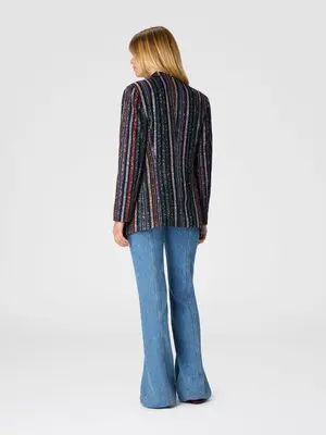 Missoni Breasted Blazer With Herringbone Stripe Knit