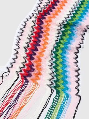 Missoni Viscose Scarf With Fringes And Zigzag Motif