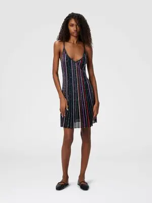 Missoni Mini Dress With Criss-cross Straps And Geometric Knit
