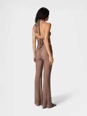 Missoni Halter Neck Spiderweb Motif Lamé Viscose Top