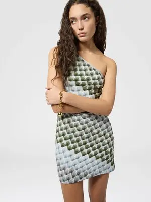Missoni One-shoulder Lamé Mini Dress - Multicoloured