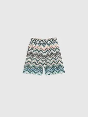 Missoni Length Swim Shorts With Abstract Zig Zag Print