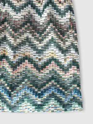 Missoni Length Swim Shorts With Abstract Zig Zag Print