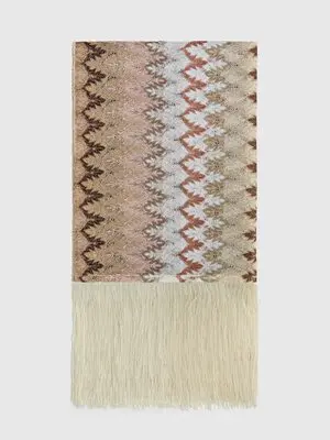 Missoni Stole In Zig Zag Lace With Fringes - Multicoloured