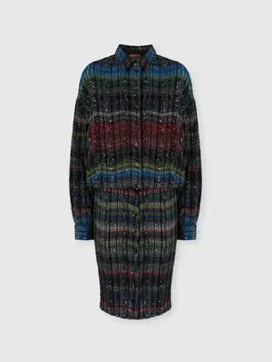 Missoni Midi Dress With V-neck And Wave Pattern